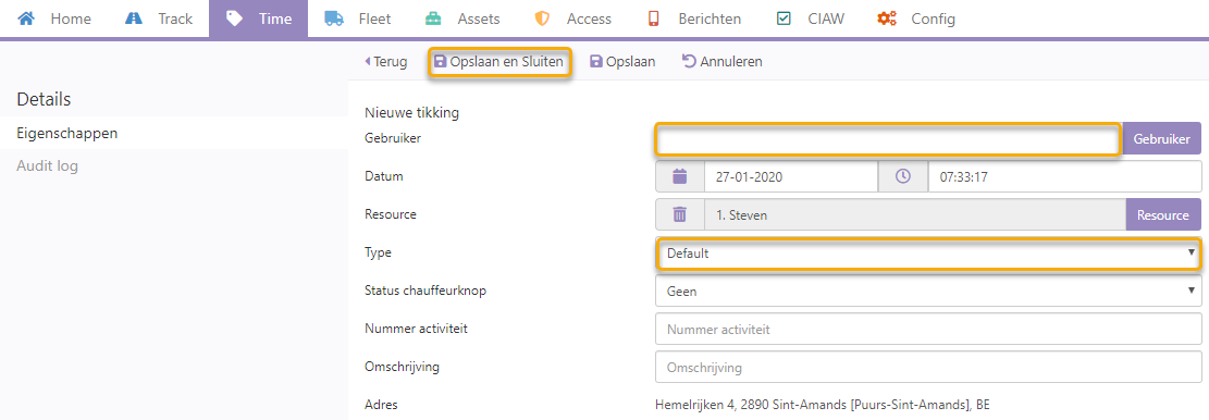Hoe voeg ik een tikking toe vanuit het dagoverzicht?